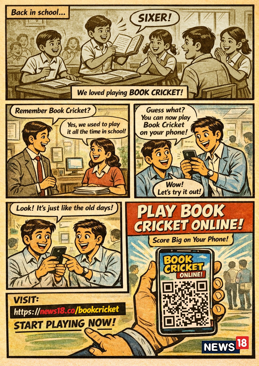 News18 launches 'Book Cricket' Game, revives classroom classic for the ...
