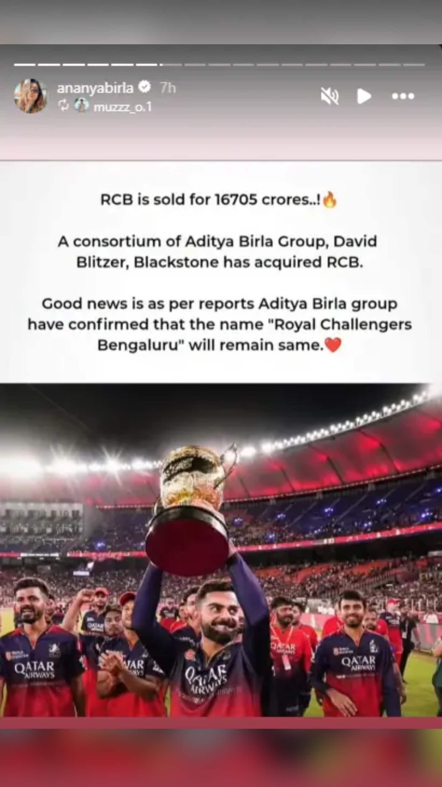 After ₹16,700 crore takeover, will RCB change its name? Ananya Birla ...